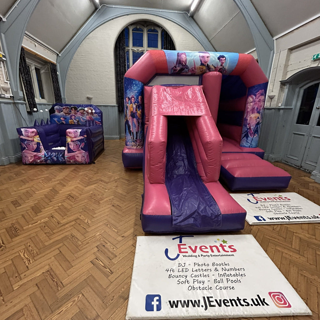 Purple Inflatable Ball Pool with Air Jugglers - Perfect for Parties ...