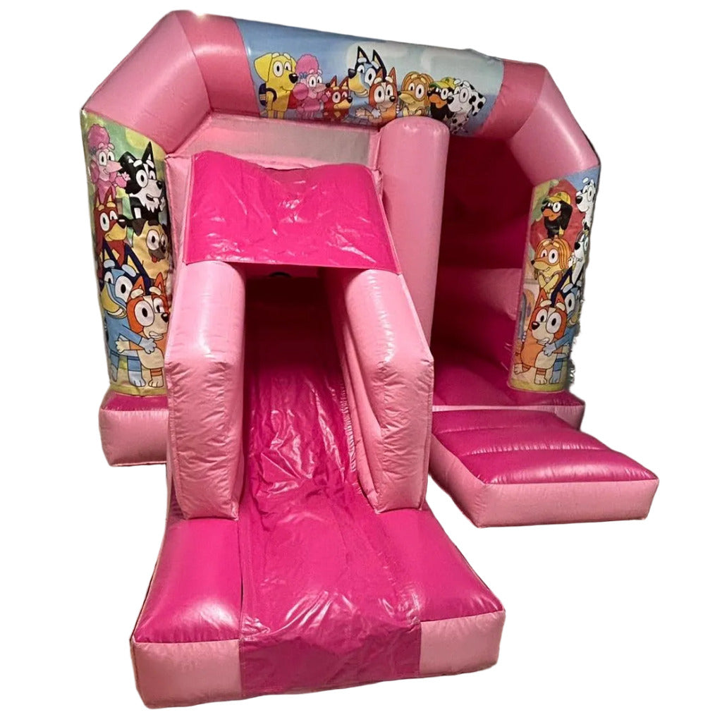 Bluey Pink & Purple Bounce 'n' Slide Inflatable Castle – JEvents